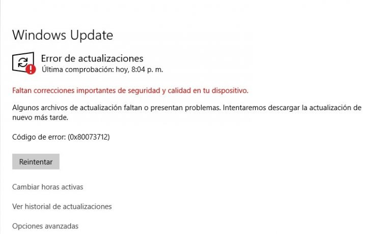 Error 0x80073712 de Windows Update: 4 formas de repararlo - Tecnoguia