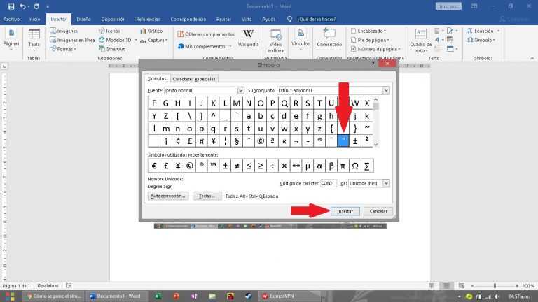 Insertar el símbolo del grado en Microsoft Word - Tecnoguia