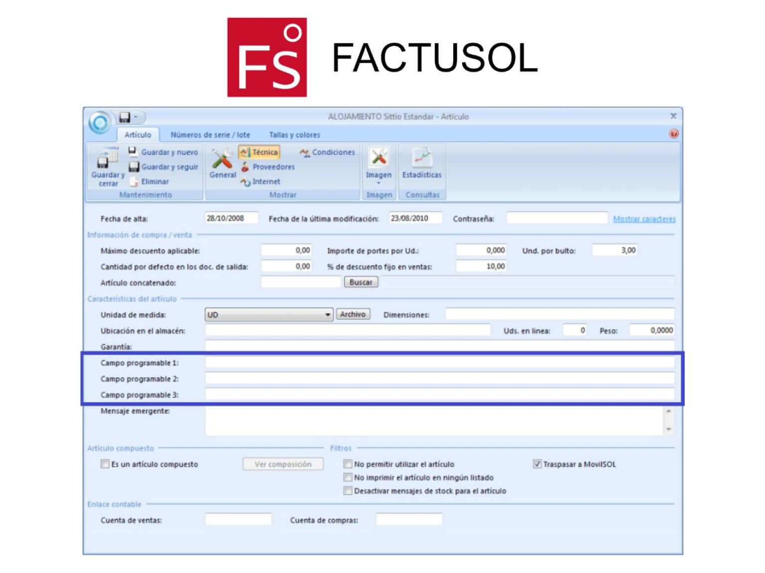 Campo programable en Factusol - Guía paso a paso en 2025