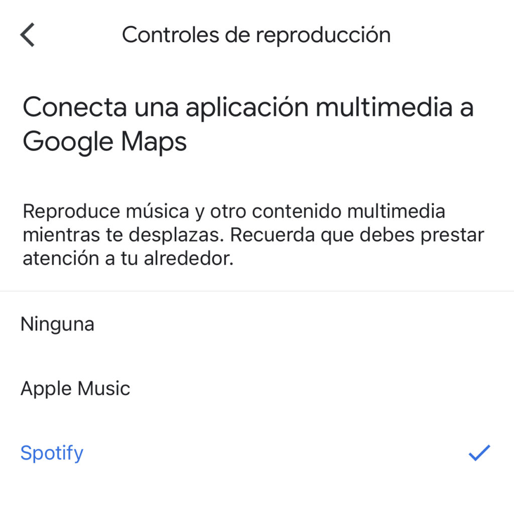 Cómo conectar Google Maps con Spotify, Apple Music o Play Music