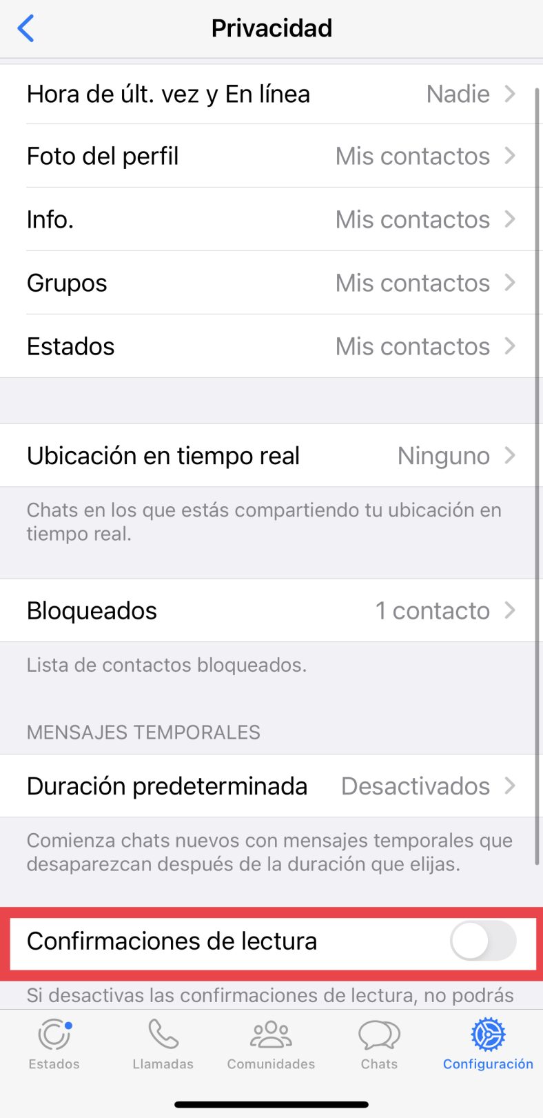 ¿Cómo activar/desactivar doble check azul de WhatsApp? - Tecnoguia