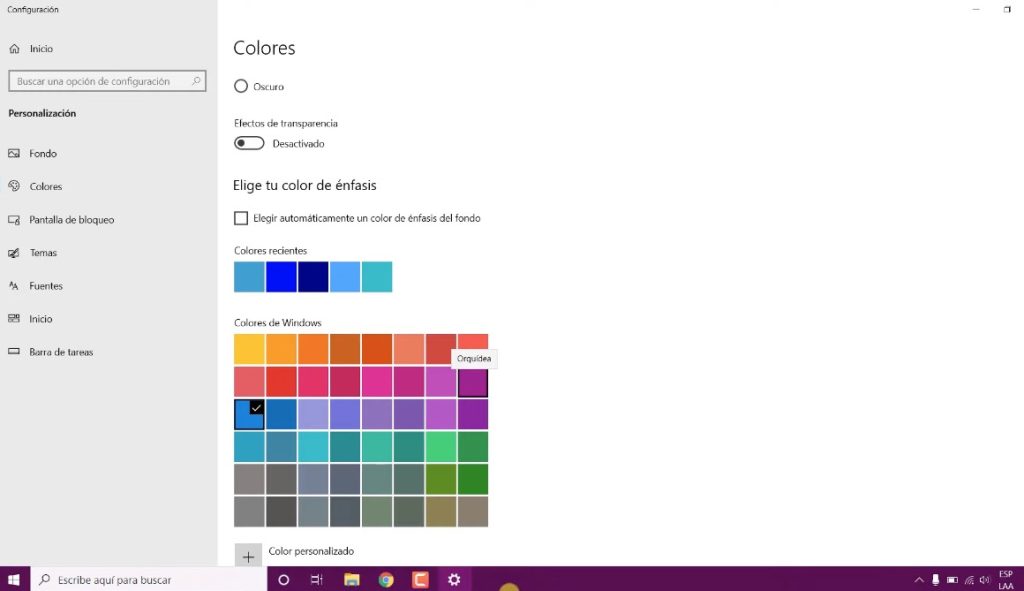 Cambiar el color de la barra de tareas de Windows - Tecnoguia