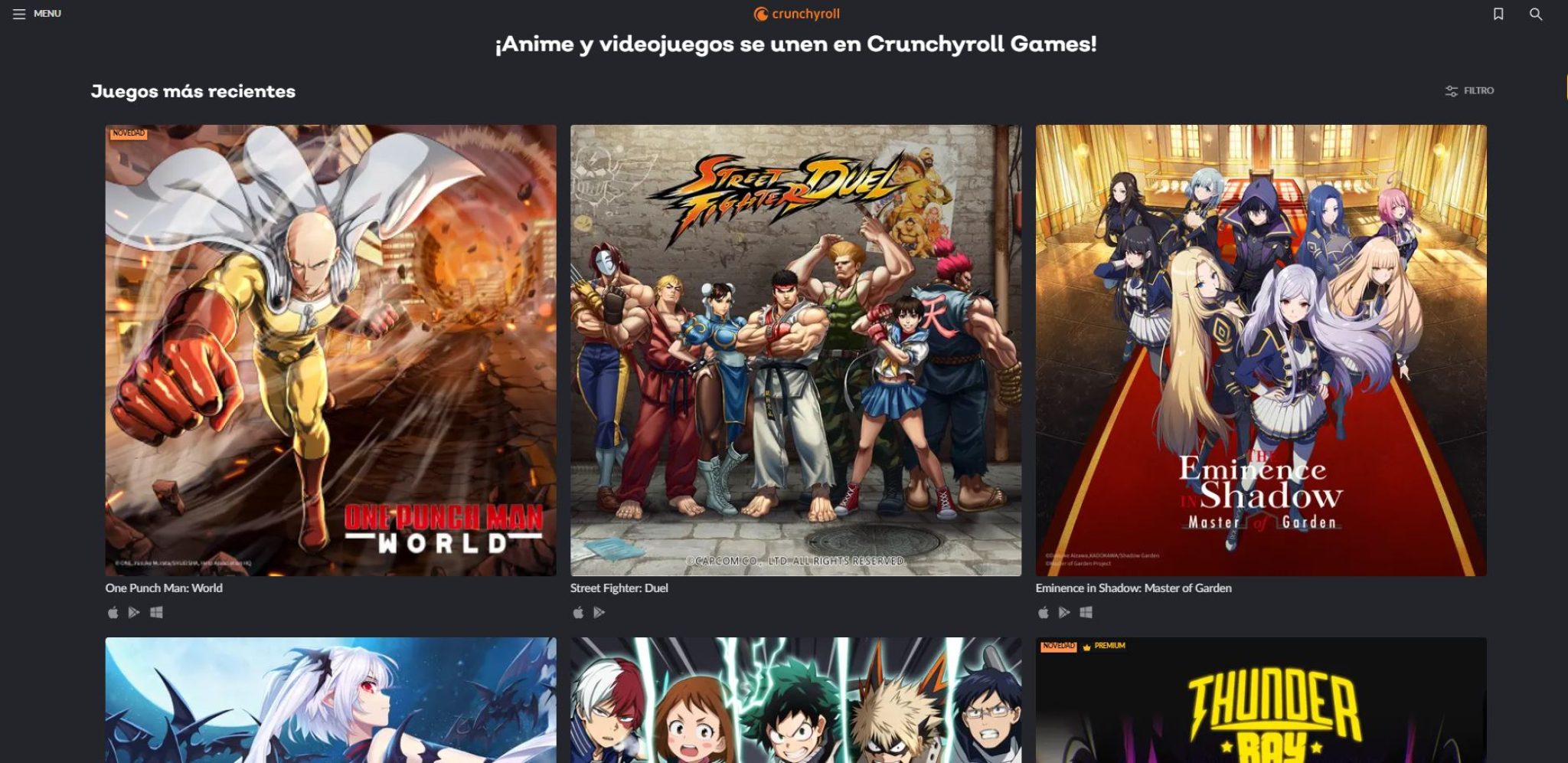 Crunchyroll Game Vault: Todos los juegos disponibles en 2026 - Tecnoguia